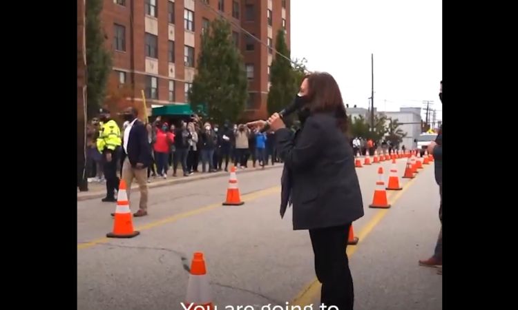 Is This Electioneering? Video Shows Kamala Harris Campaigning Outside ...