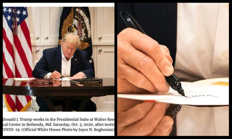 Photos: Lefties Allege That President Trump Staged The Scene And Signed ...