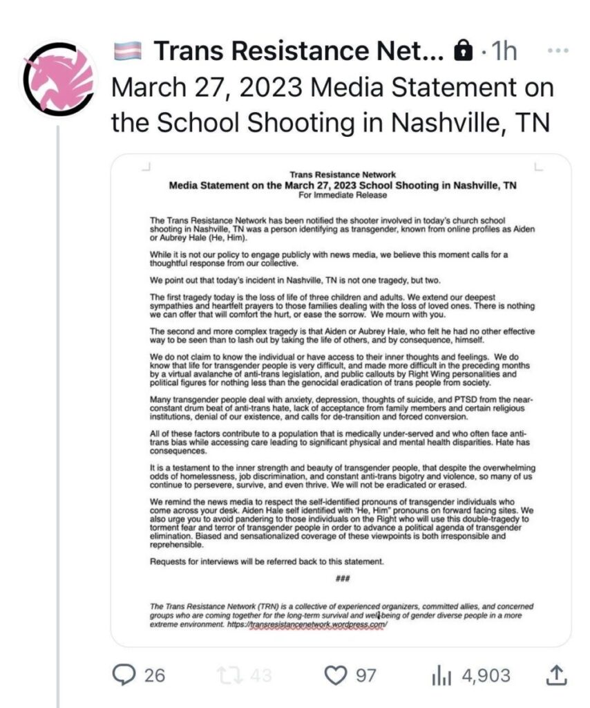 The 'Trans Resistance Network' Has Released A Statement On The ...